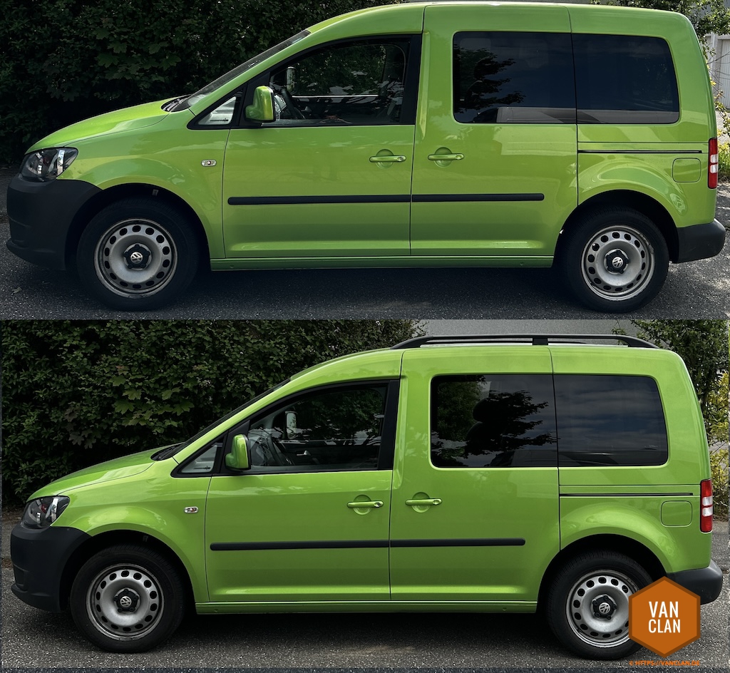 Günstigen Dachträger inkl. Reling auf dem Caddy 2K nachrüsten - vanclan.de